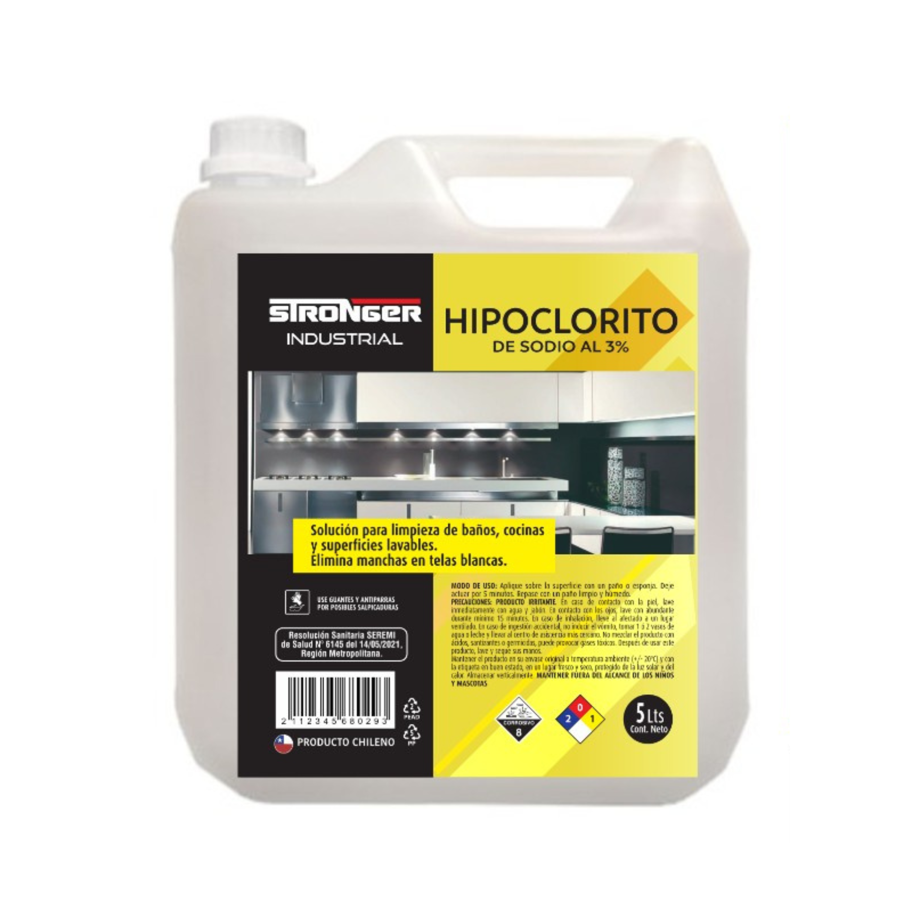 HIPOCLORITO DE SODIO AL 3% 5 LT – Ecocart Chile